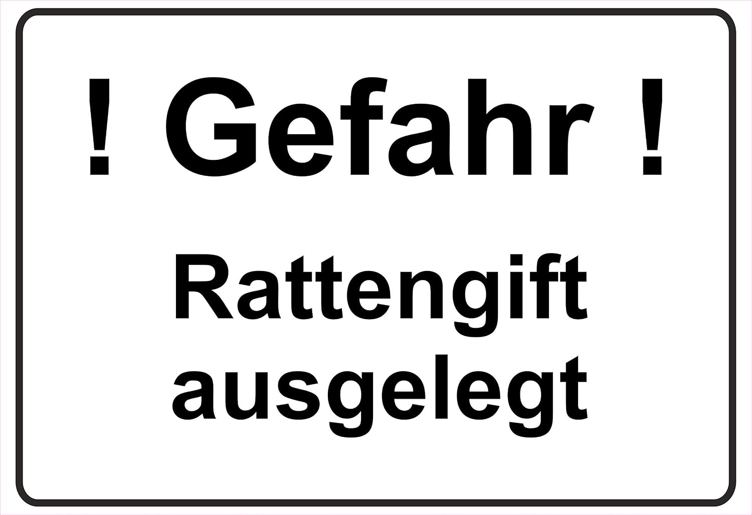 Netspares 138773408 Schild Hinweisschild Hinweis"Gefahr Rattengift ...