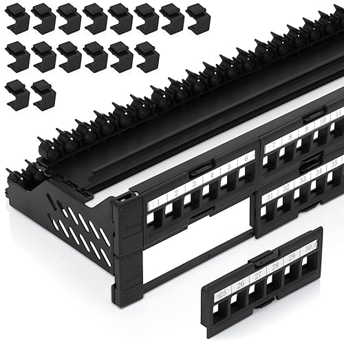 Everest 48 Port Keystone Patch Panel (1-Pack) - Removable 6-Port Panels ...