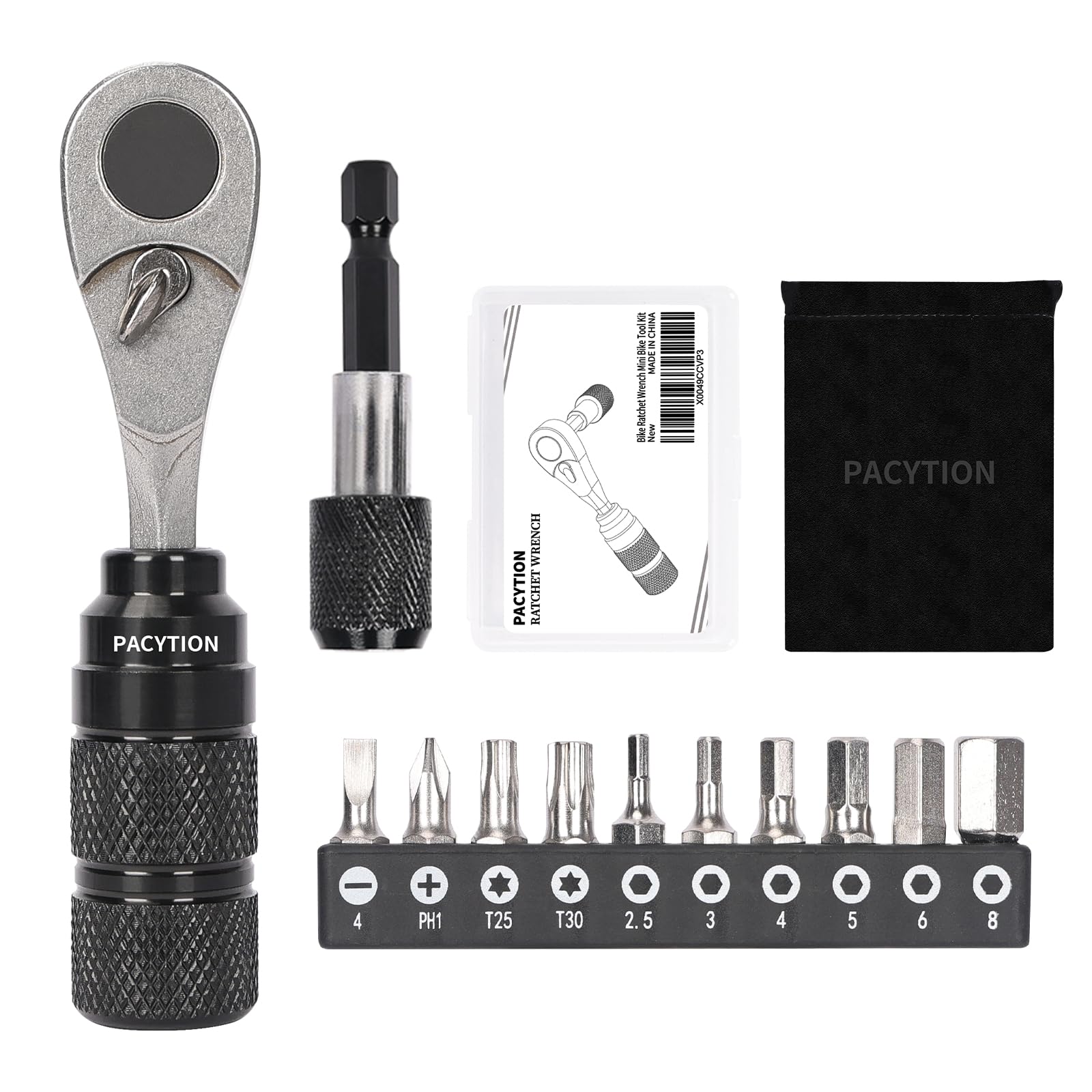 Bike Tool Kit, Bike Repair Kit Mini Ratchet Wrench Set with 10 Bits, 1/ ...