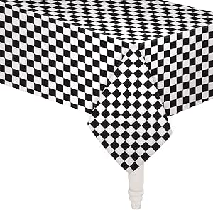 Amazon.com: Pack of 6 Black & White Checkered Flag Table Cover Party ...