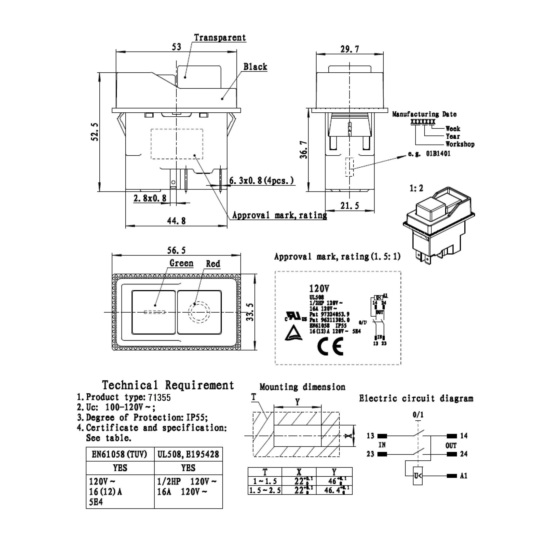 Mua POWERTEC 120V Magnetic On/Off Switch, 1/2HP Push Button Switch Easy ...