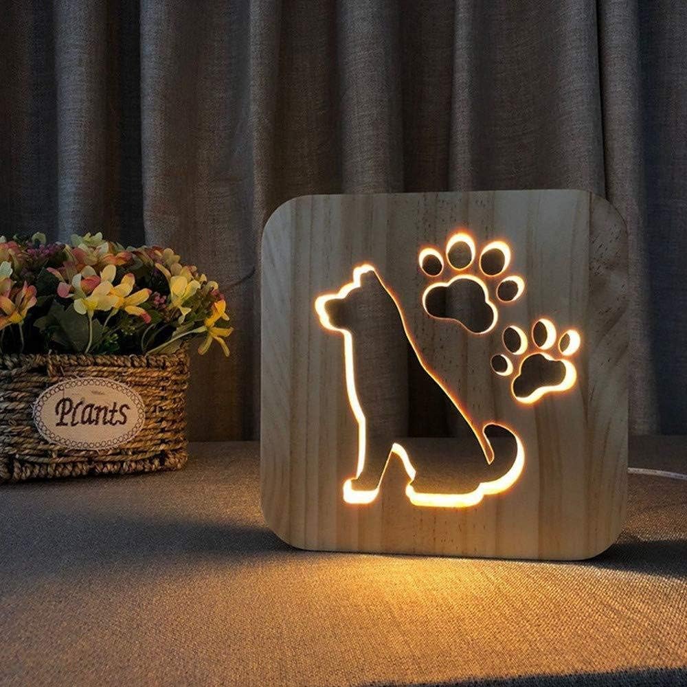 CPNWB LED night light animal night light wood carved USB lamp creative ...