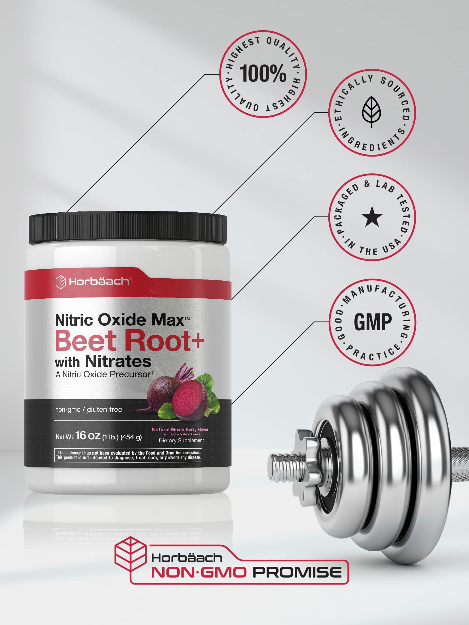 Mua Horbaach Nitric Oxide Powder | 16 oz | Supplement for Men & Women ...