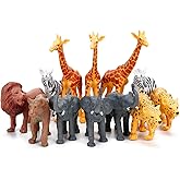Amazon.com: shopperals 12 Jumbo Metallic Gold Plastic Safari Animal Set ...