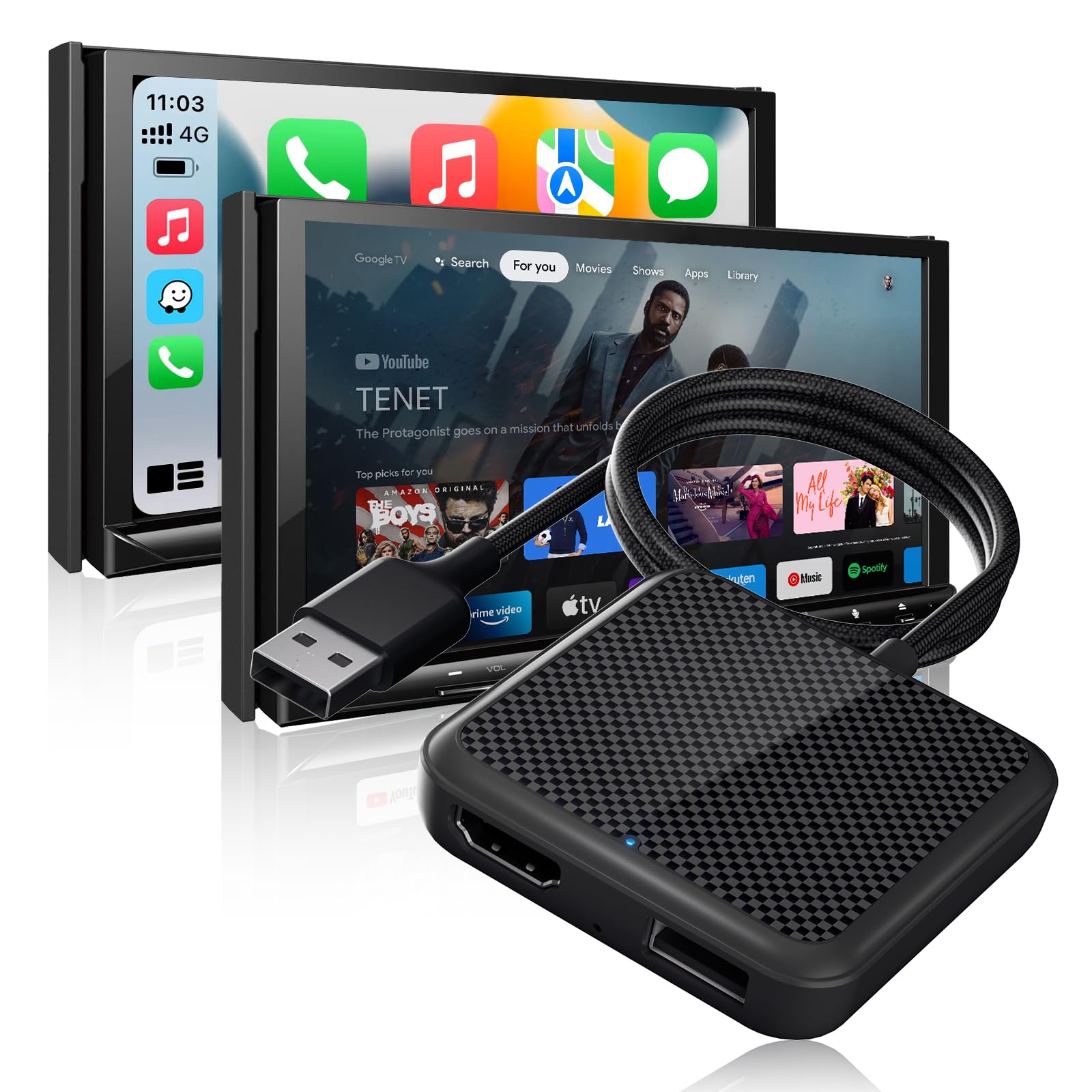 Car TV Mate Pro with Wireless Carplay Adapter Phone Mirroring ,Carplay ...
