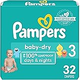 Diapers Size 3 - Pampers Baby Dry Disposable Baby Diapers, 192 Count ...