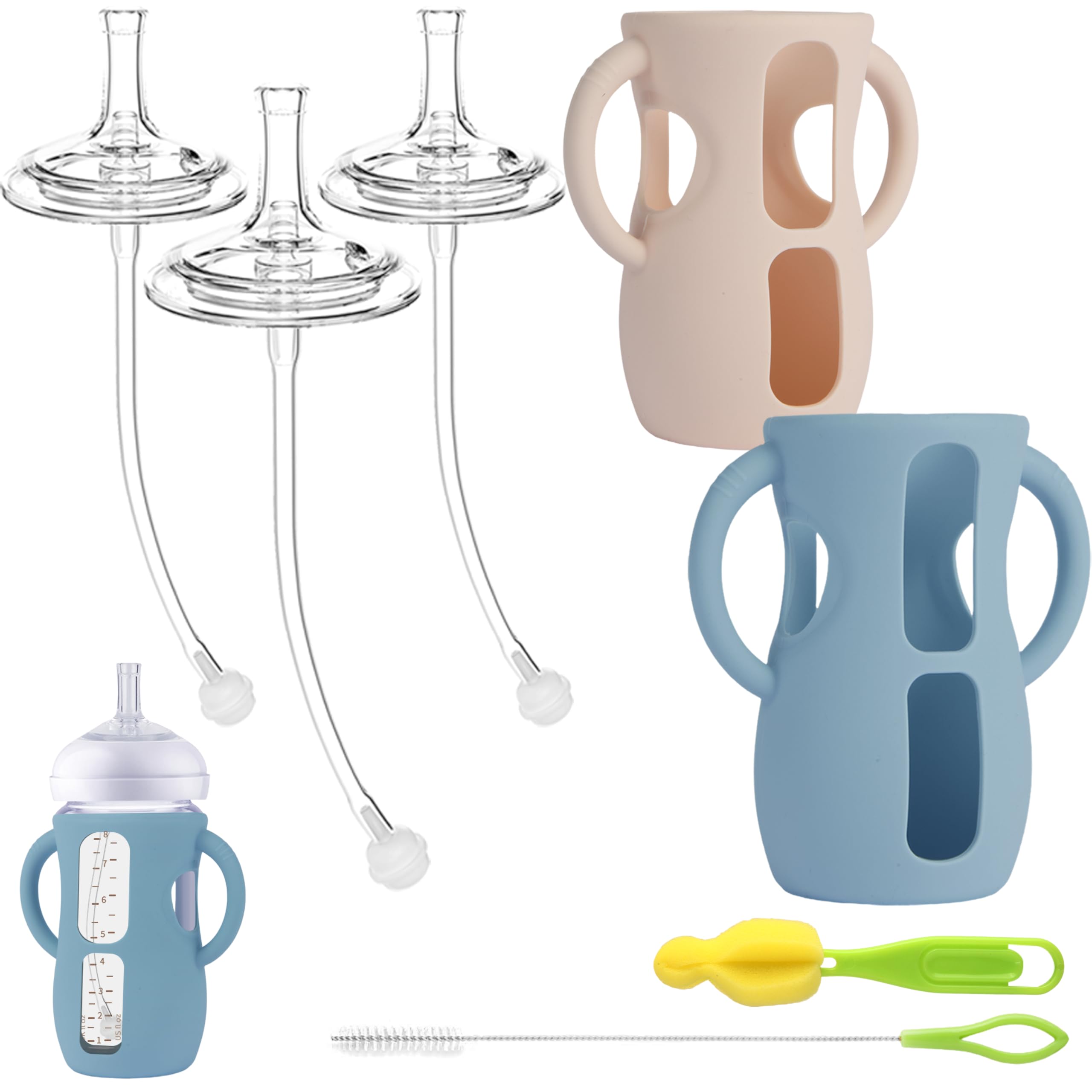 Straw Cup Conversion Kit with Silicone Sleeves for Avent Natural Glass ...