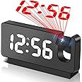 Amazon.com: Projection Alarm Clocks for Bedrooms,LED Digital Clock with 180° Rotatable Projector ...