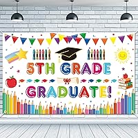 Amazon.com : JKQ 5th Grade Graduation Backdrop Banner 73 x 43 Inch ...