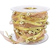 Amazon.com: 11 Yards Pearls String Beads Organza Sheer Chiffon Satin ...