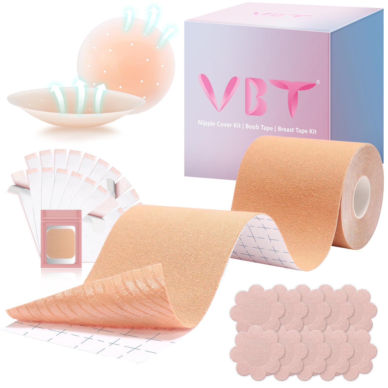 VBT Boob Tape, Body Tape for Breast Lift with 1 Breast Lift Tape, 5 ...
