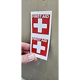 Amazon.com: 4pk First Aid Kit Cabinet Notice Square Window Label ...