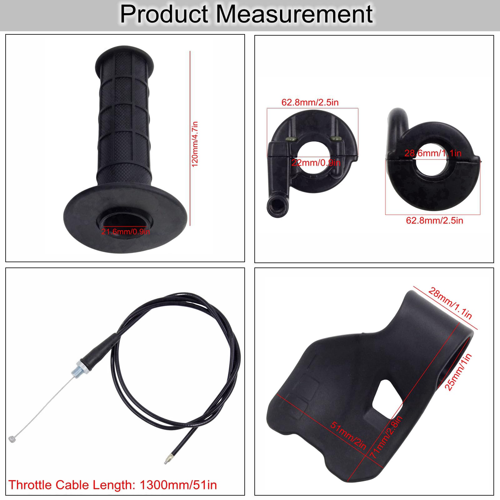 Mua ELIFEPARTS 7/8" Throttle Accelerator Handle Grips: Compatible with ...
