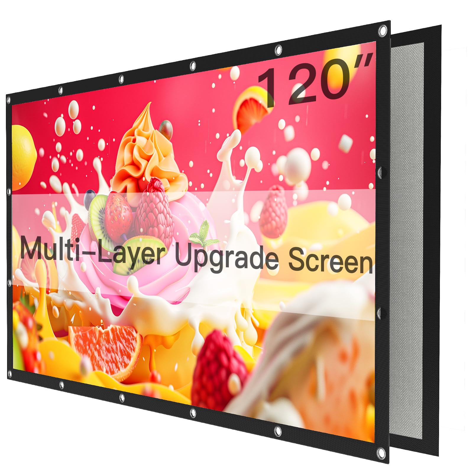 Pipishell 120 Inch Multi-Layer Upgraded Projector Screen,16:9 4K UHD ...