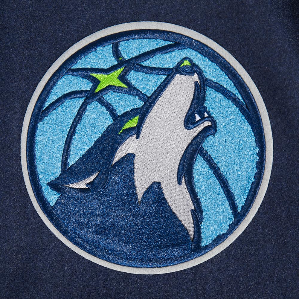 Pro Standard MENS NBA MINNESOTA TIMBERWOLVES OLD ENGLISH VARSITY JACKET ...