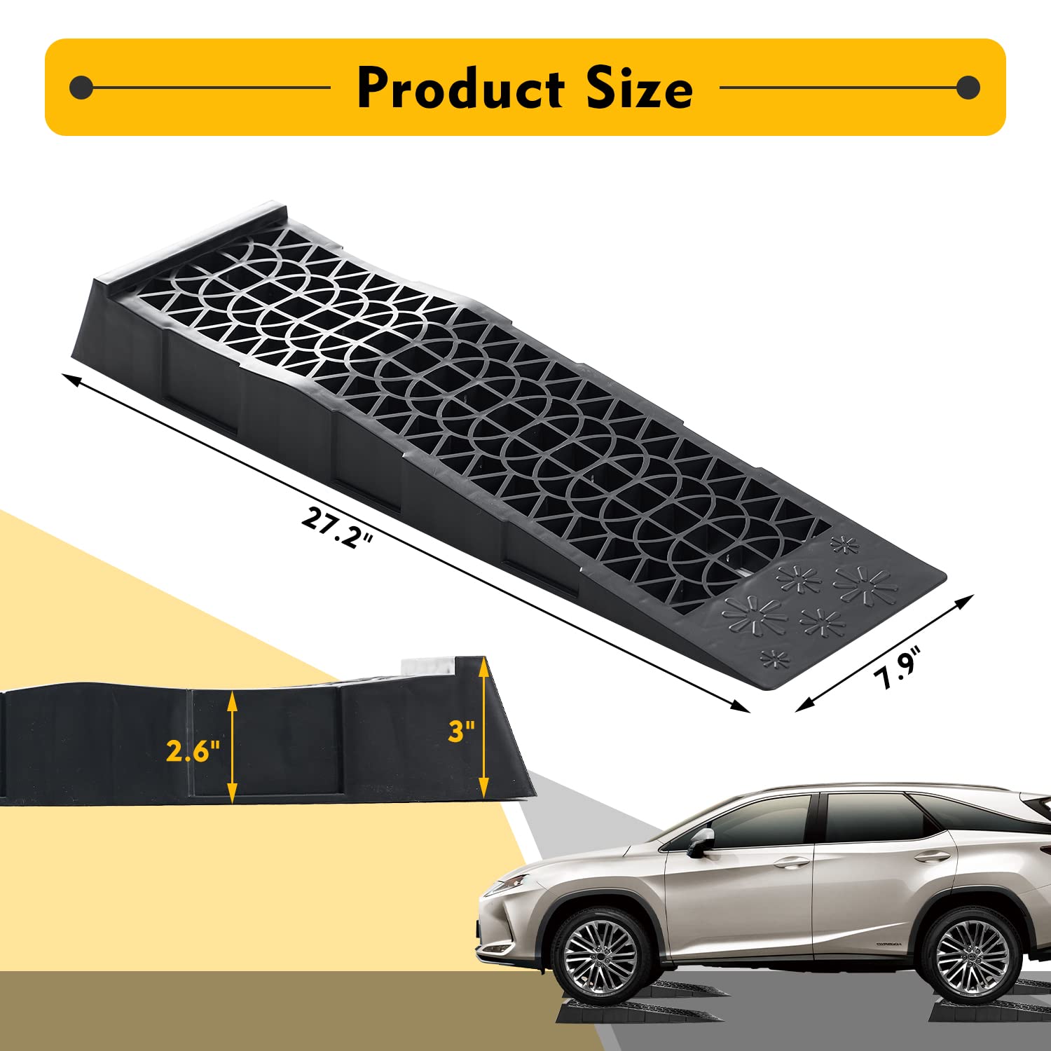 Mua Donext Ramps Low Profile Plastic Car Service Ramps 3 Ton Truck ...