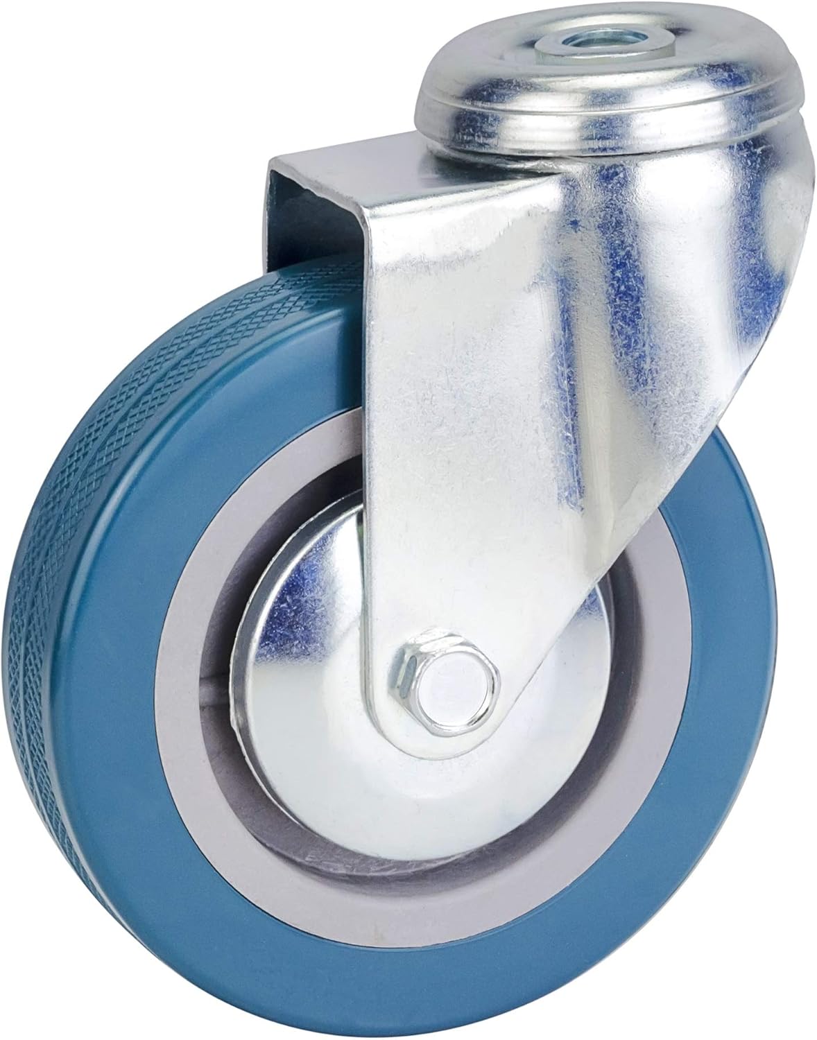 125mm Non Marking Grey Rubber Castors – Bolt Hole Fitting Heavy Duty ...