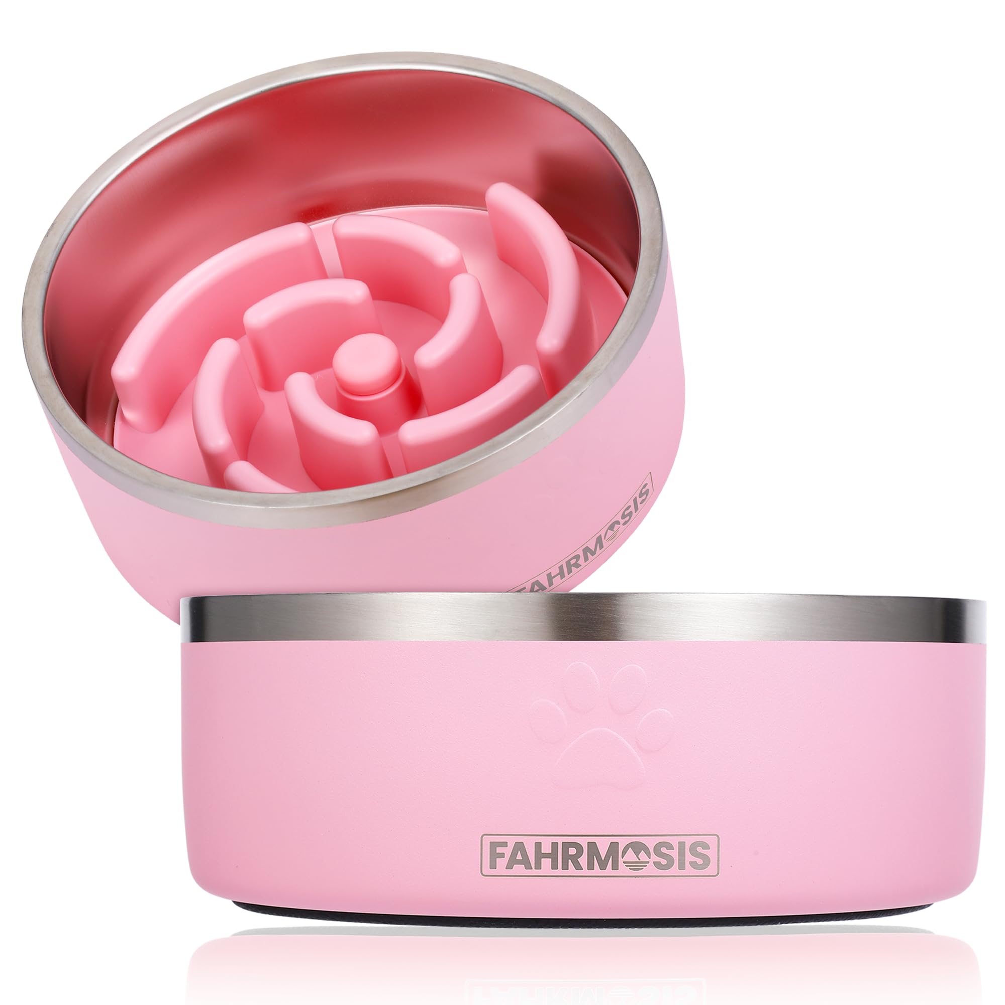 FAHRMOSIS 32 OZ Dog Bowl with Slow Feeder Insert, Stainless Steel Dog ...