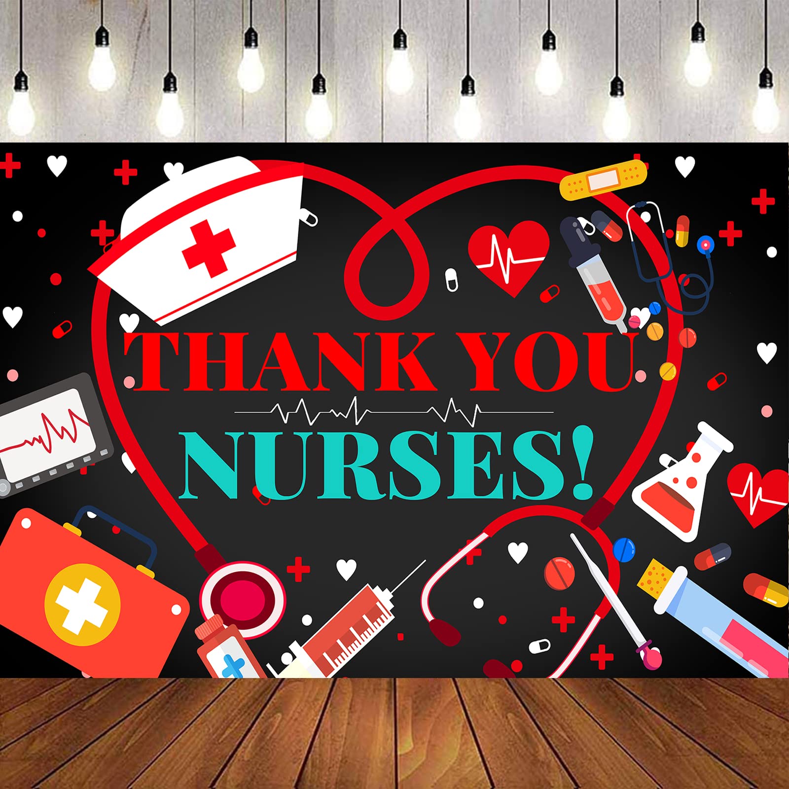 Mua Thank You Nurses Backdrop Banner Decorations, Happy Nurses Week ...