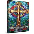 Amazon.com: Stained Glass Cross Puzzles for Adults 1000 Pieces, Mosaic ...