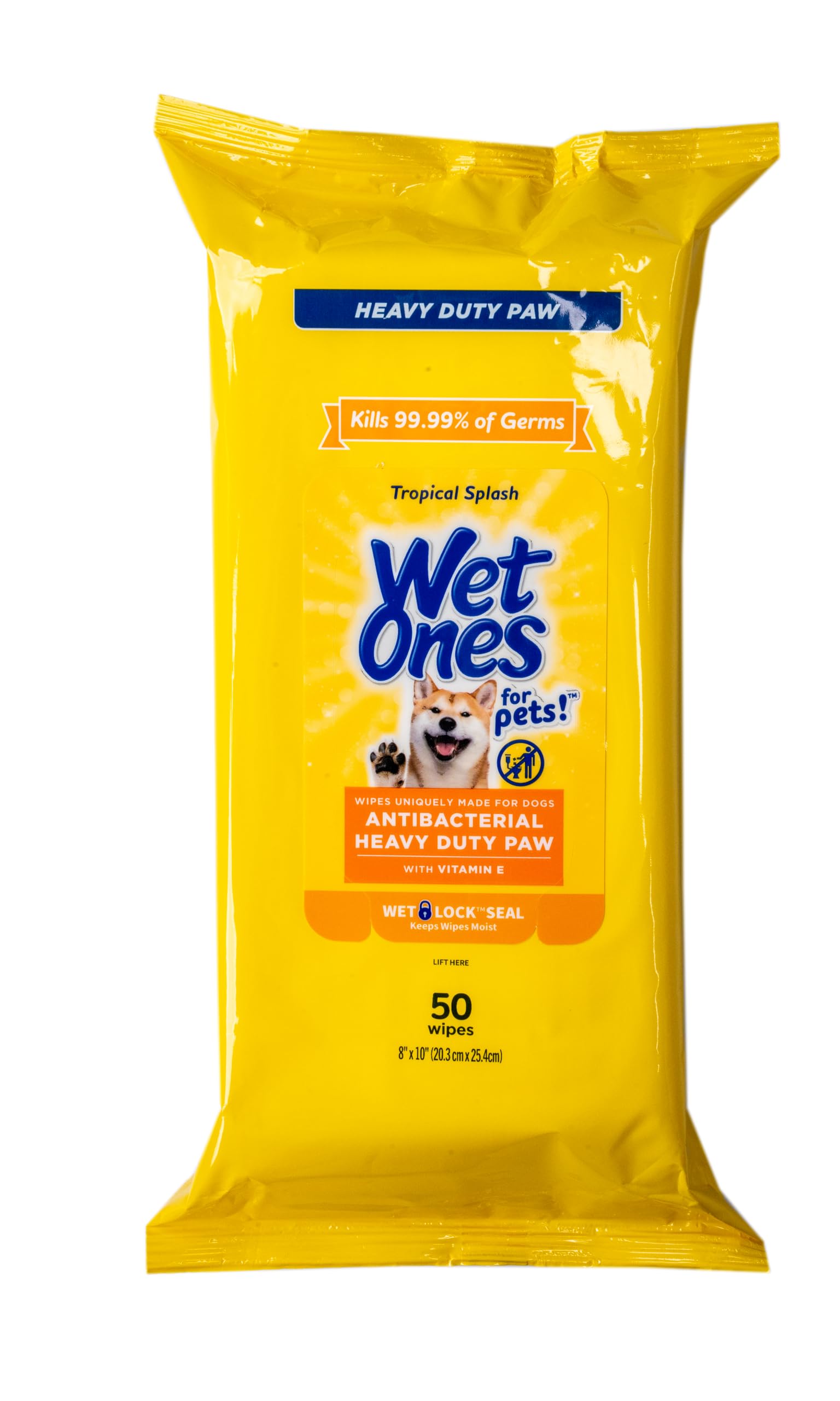 Wet Ones for Pets Antibacterial Heavy Duty Paw Wipes, 50ct, Tropical ...