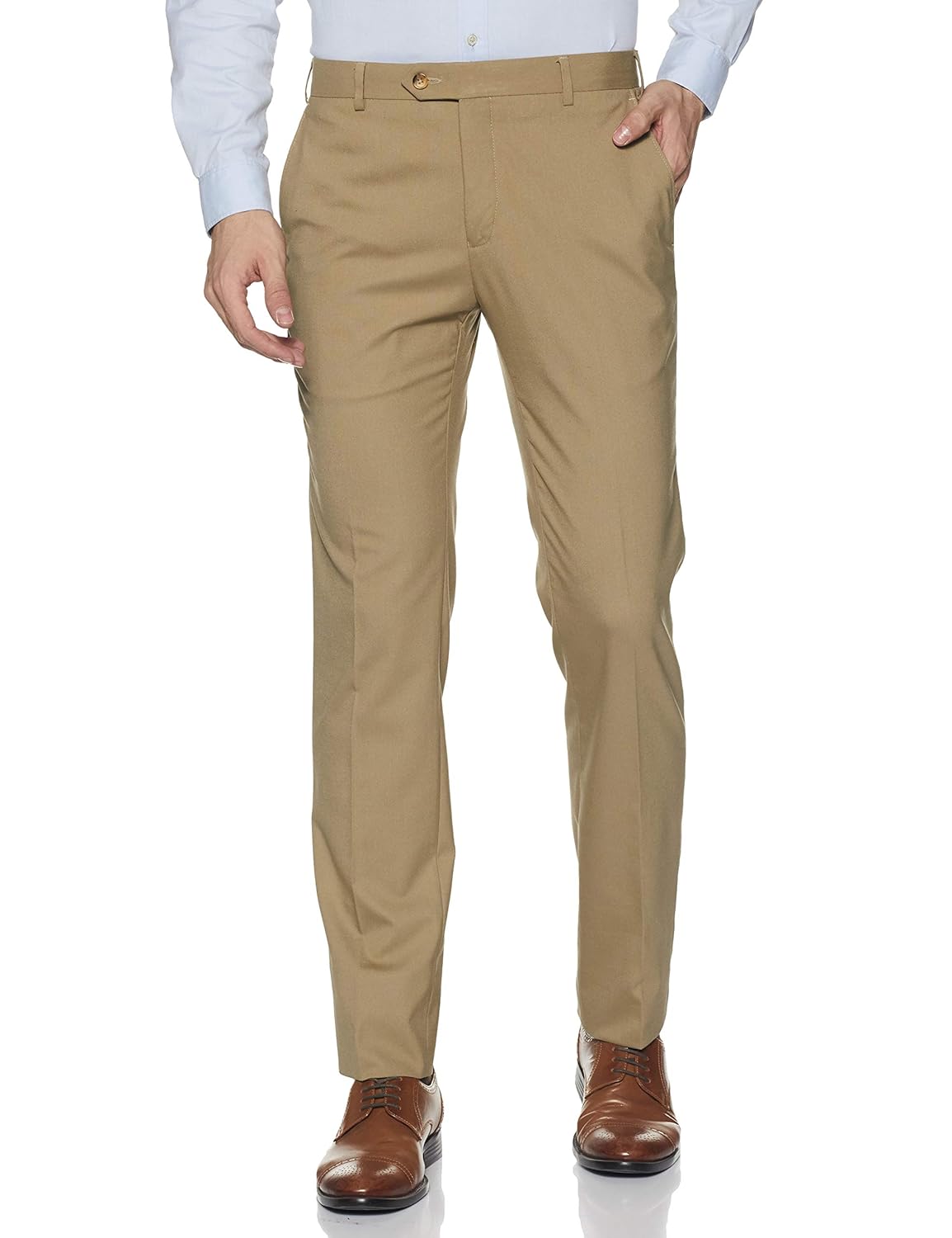 Buy Raymond Men's Slim Fit Formal Trousers (RMTS03236-F3_Medium Fawn_30 ...