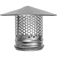 4 Inch Round Roof Cap - All Weather Chimney Cap - Galvanized Steel with ...