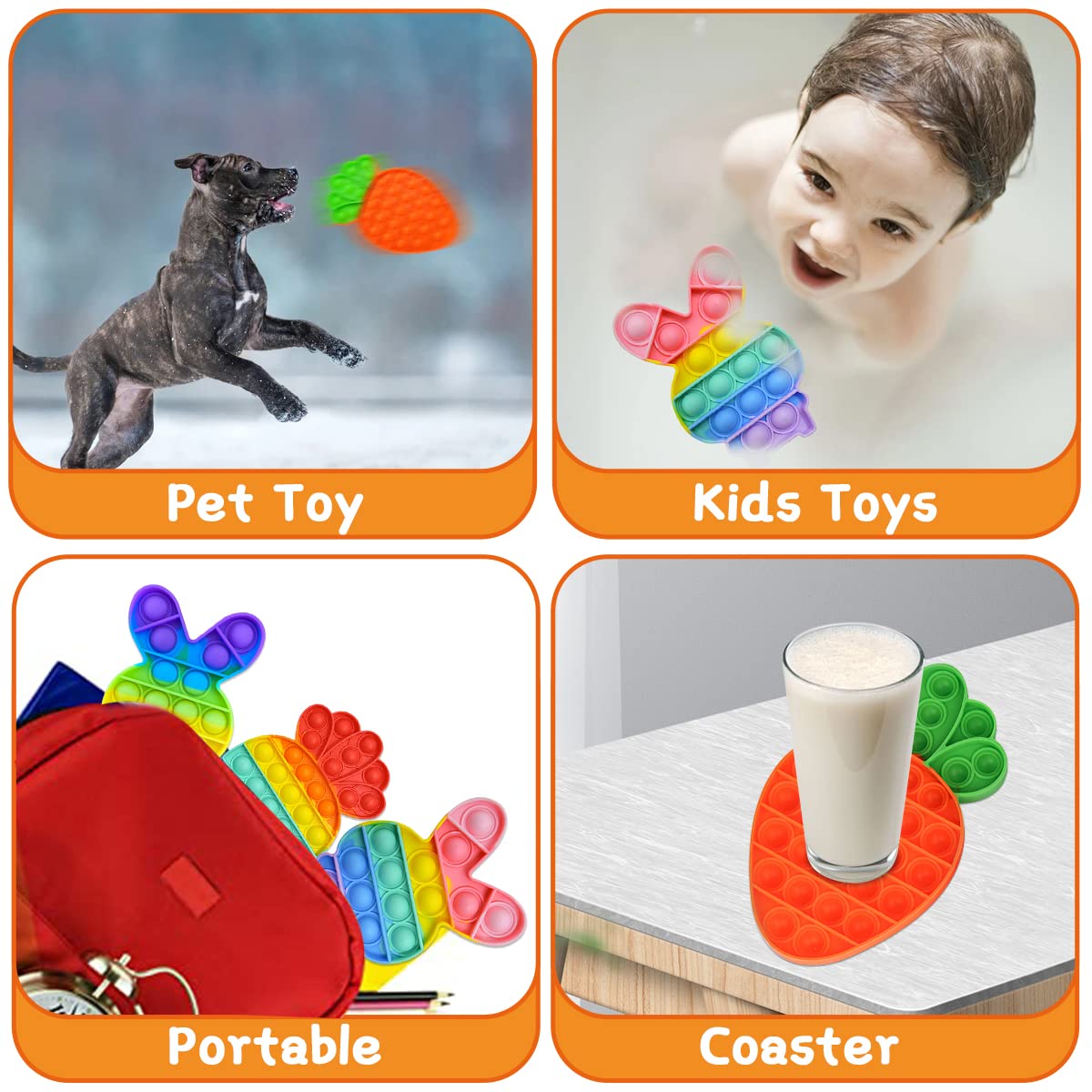 Mua 4 Packs Easter Rabbit Pop Fidgets Toys - Push it Bubbles Popper ...