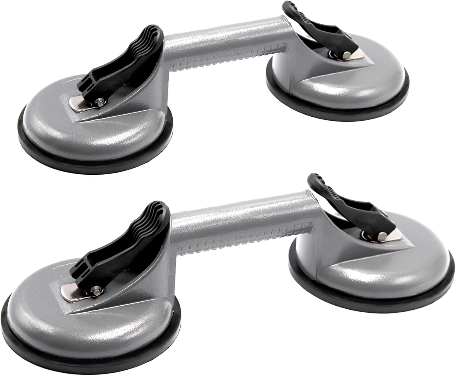 SZILBZ Heavy Duty Dual Suction Cup, Glass Lifter,Gray, 100 kg Lifting ...