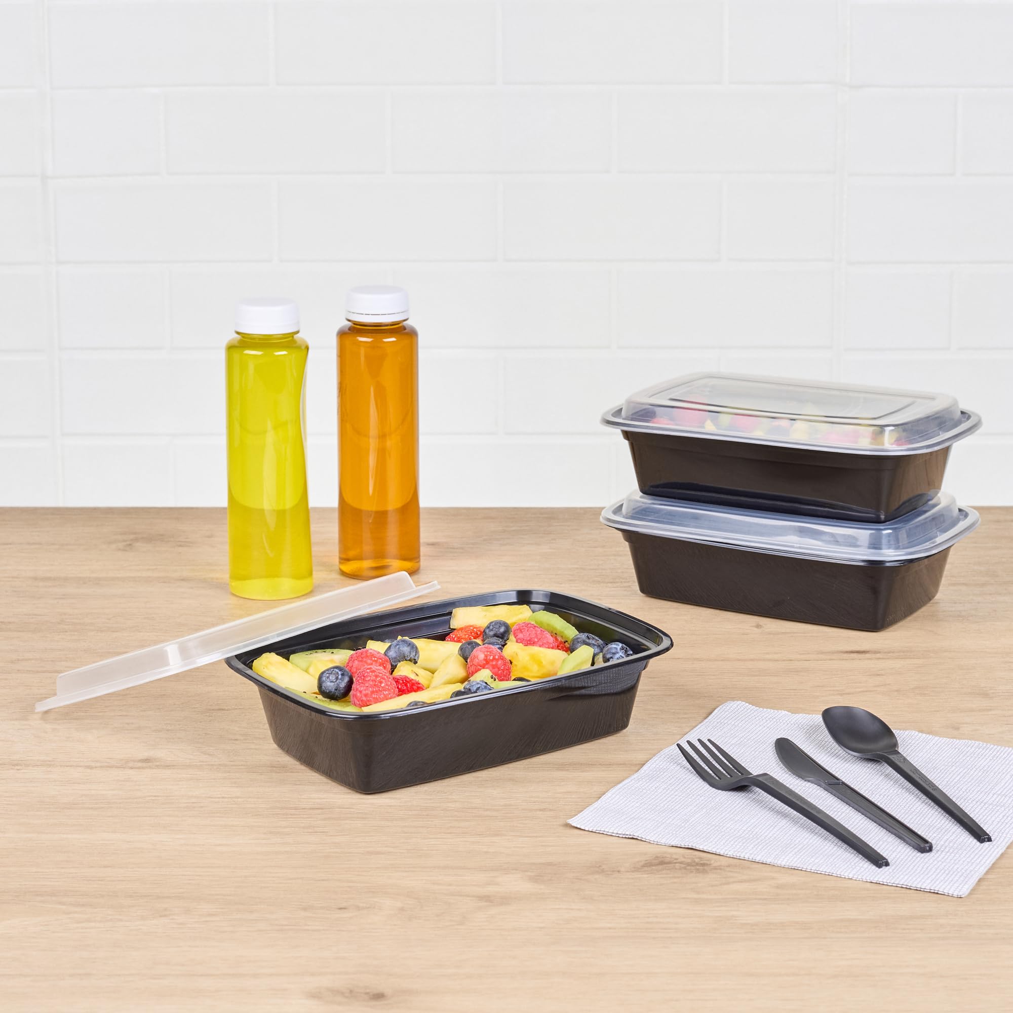 Asporto 38 Ounce Take Out Containers, 100 Food Containers With Lids ...