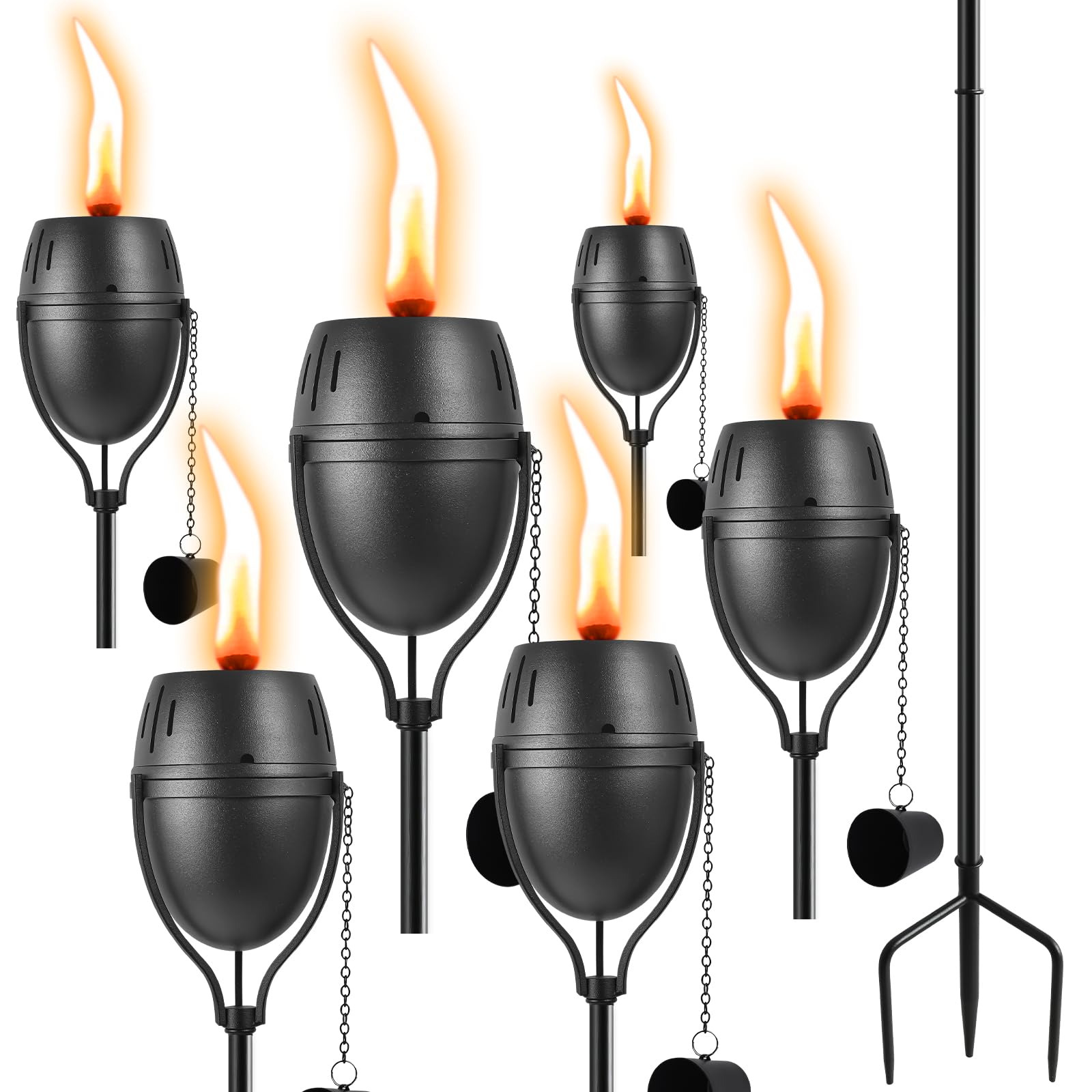 FAN-Torches Home Garden Torch Set of 6, 14 oz Outdoor Metal Torch ...