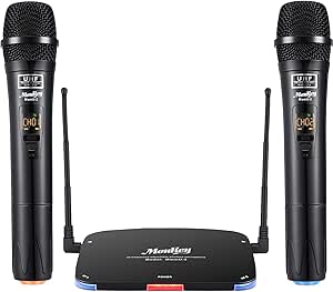 Amazon.com: Moukey Wireless Microphone, UHF Karaoke Microphone with 2 ...