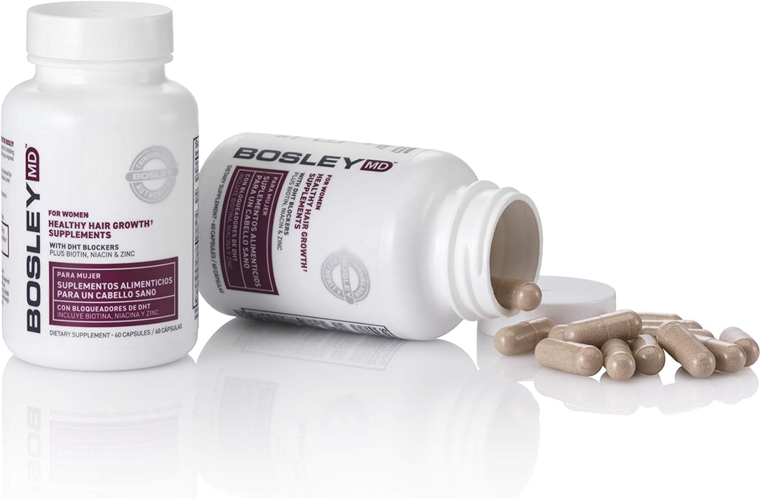 Bosley MD Healthy Hair Growth Supplements for Women 1 Pot – 60 Capsules ...