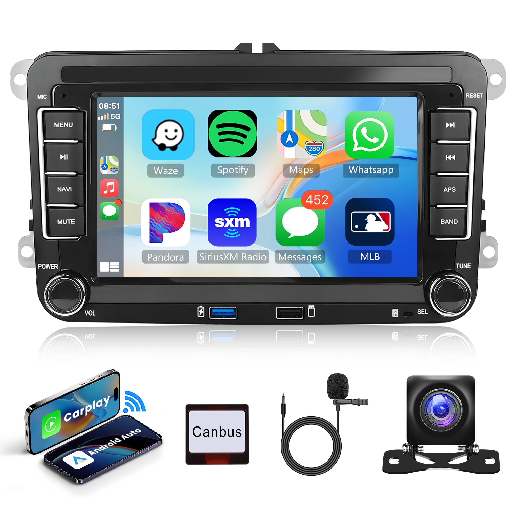 2G+64G Car Radio for VW Golf 5 6 Passat Jetta Caddy EOS T5 Tiguan Touran CC Polo, Rimoody ...