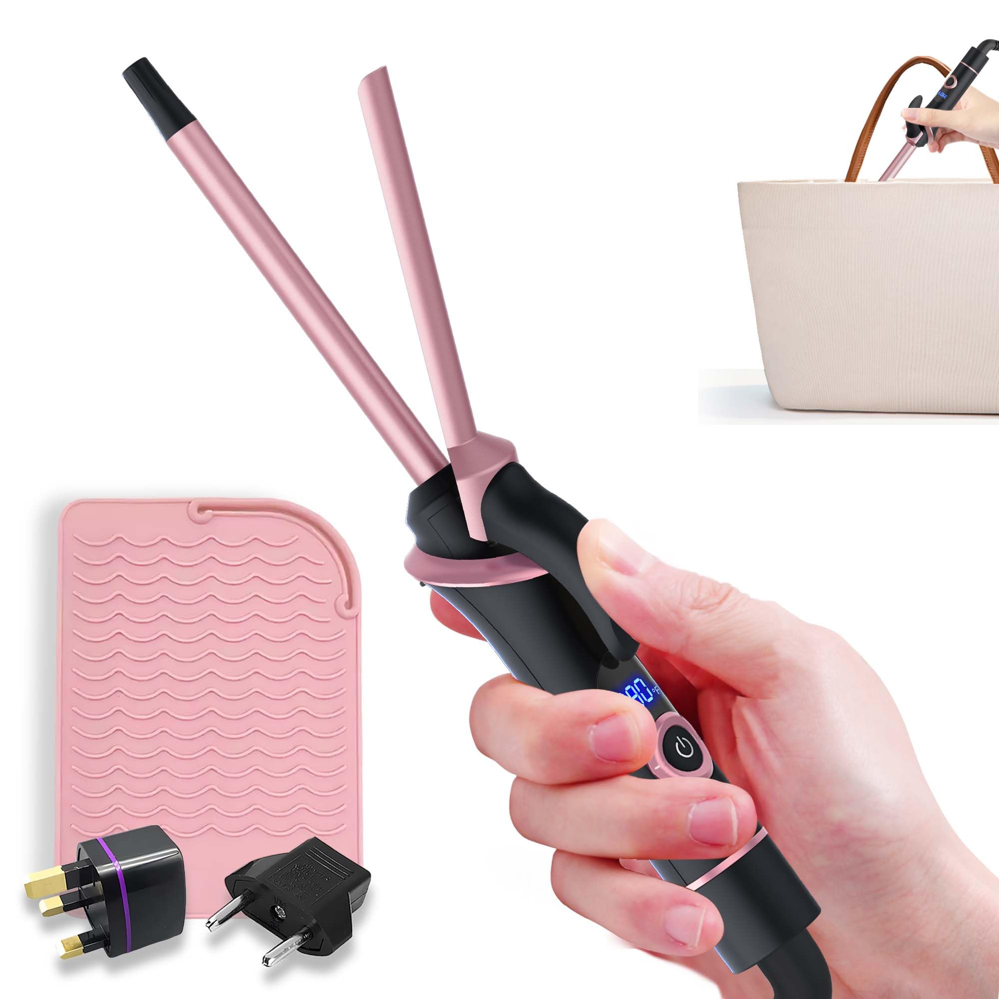 Ukliss Mini Curling Iron for Short Hair Dual Voltage Ceramic Travel ...