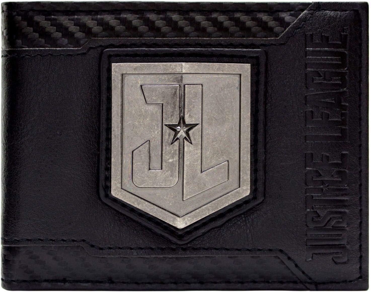 DC Justice League Suit Up JL Silver Badge Black ID & Card Bi-Fold ...