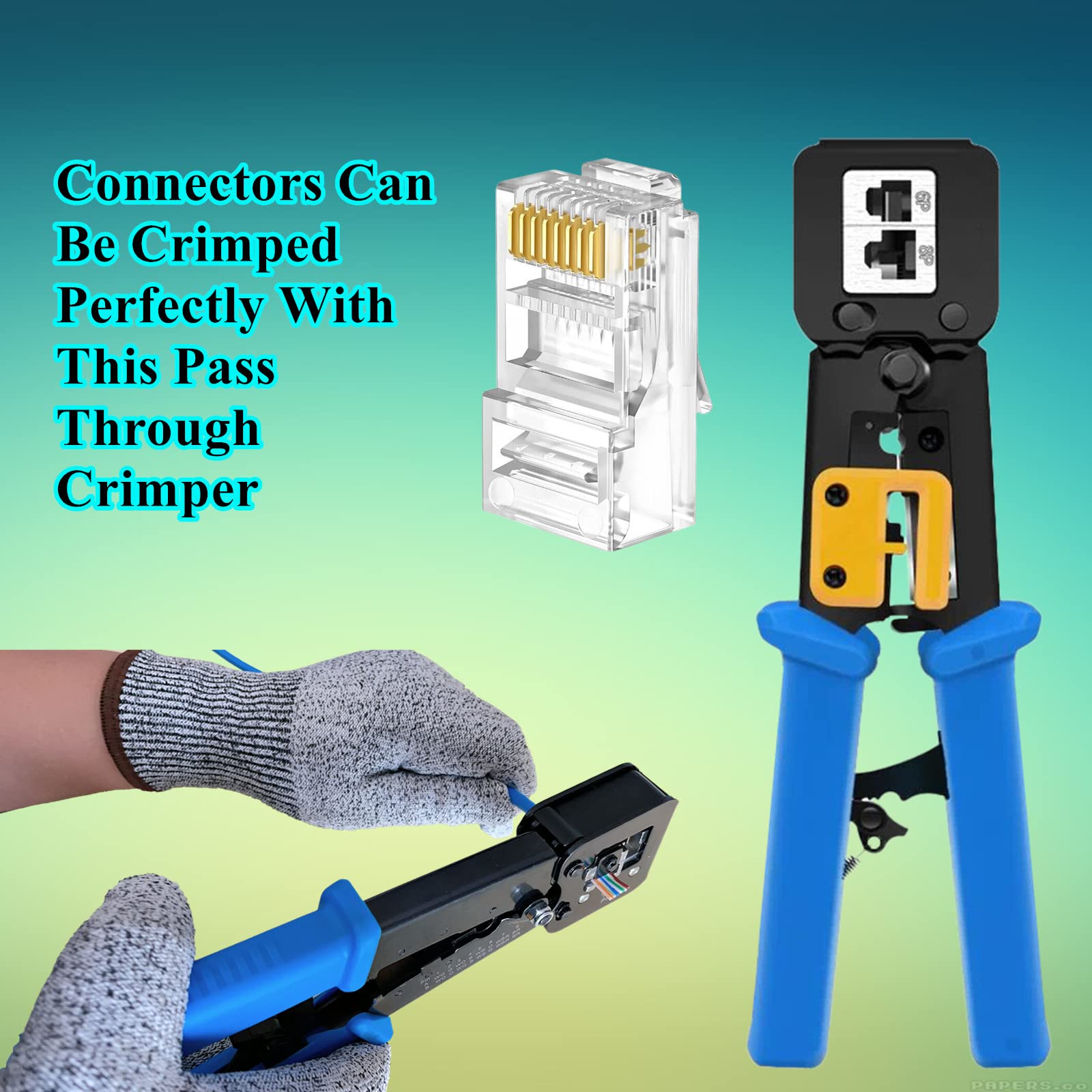 Mua 100-PACK RJ45 Pass Through Connectors, RJ45 Ends, Cat5 Cat5e Cat6 ...