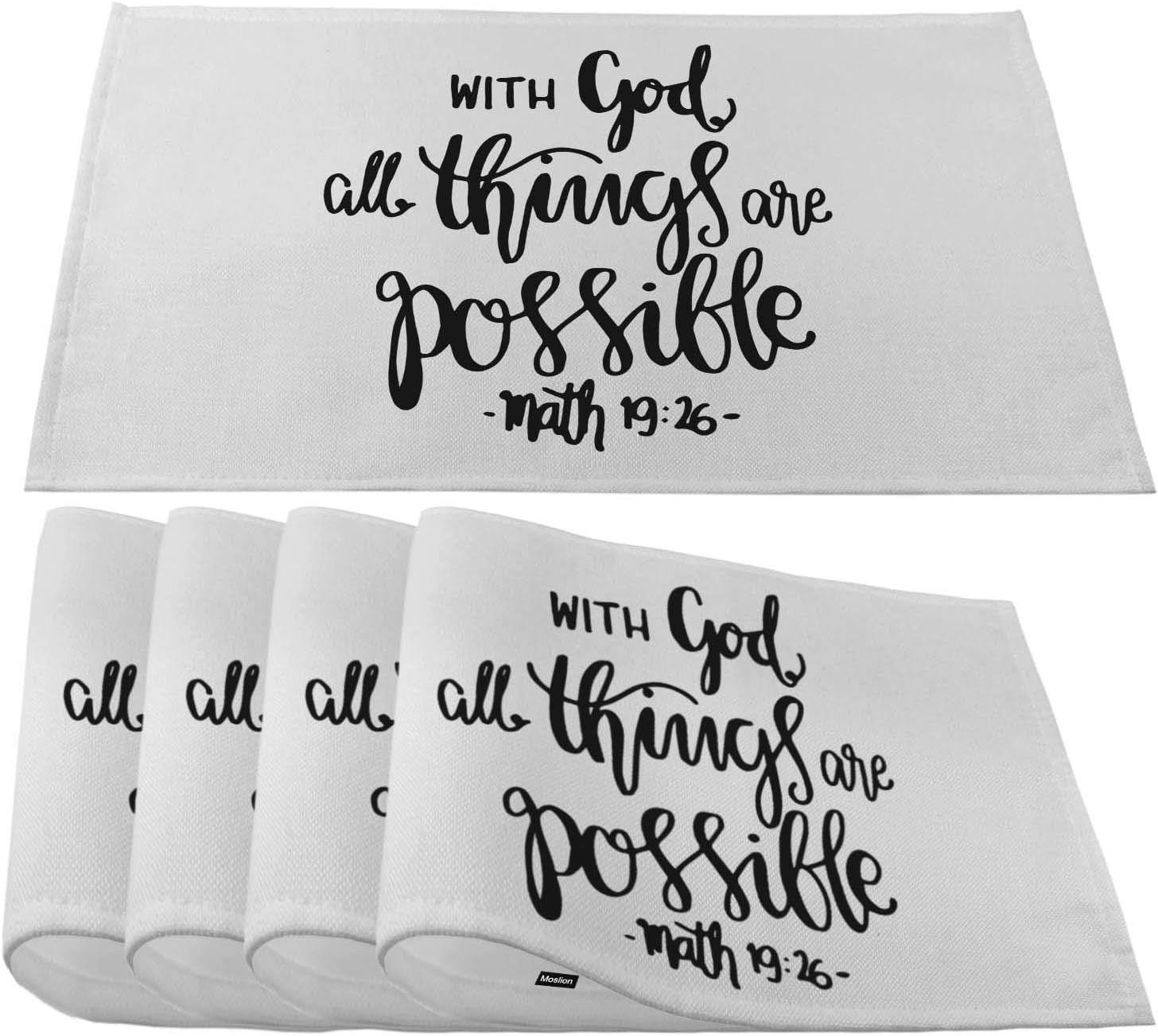 Amazon.com: Moslion Bible Verse Placemats,Religious Christian Hope with ...