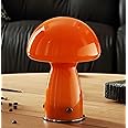 Glivpny Orange Mushroom Table Lamp,Retro Orange Glass Mushroom Lamp ...