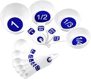 Amazon.com: Chef Craft Easy to Read Plastic Measuring Cup Set, 10 Piece ...