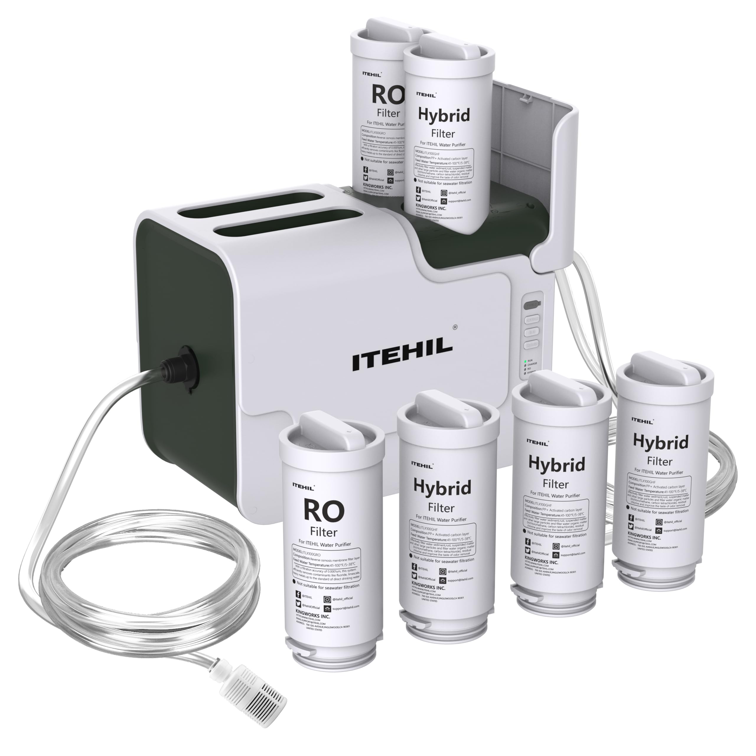 Portable Water Filter with Hybrid and RO Filter, Hiking Water Purifier ...