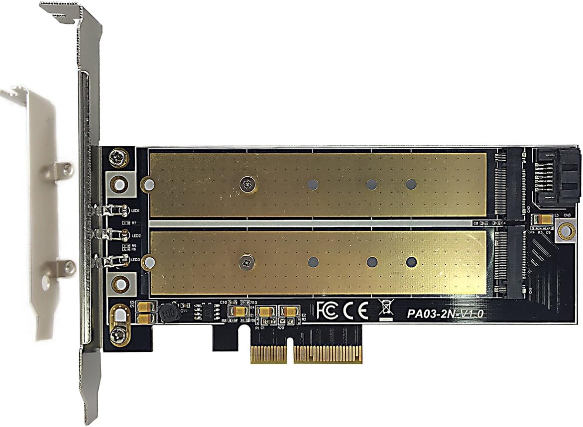 glotrends M.2 PCIe NVMe or PCIe AHCI SSD to PCIe 3.0 x4 and M.2 SATA ...