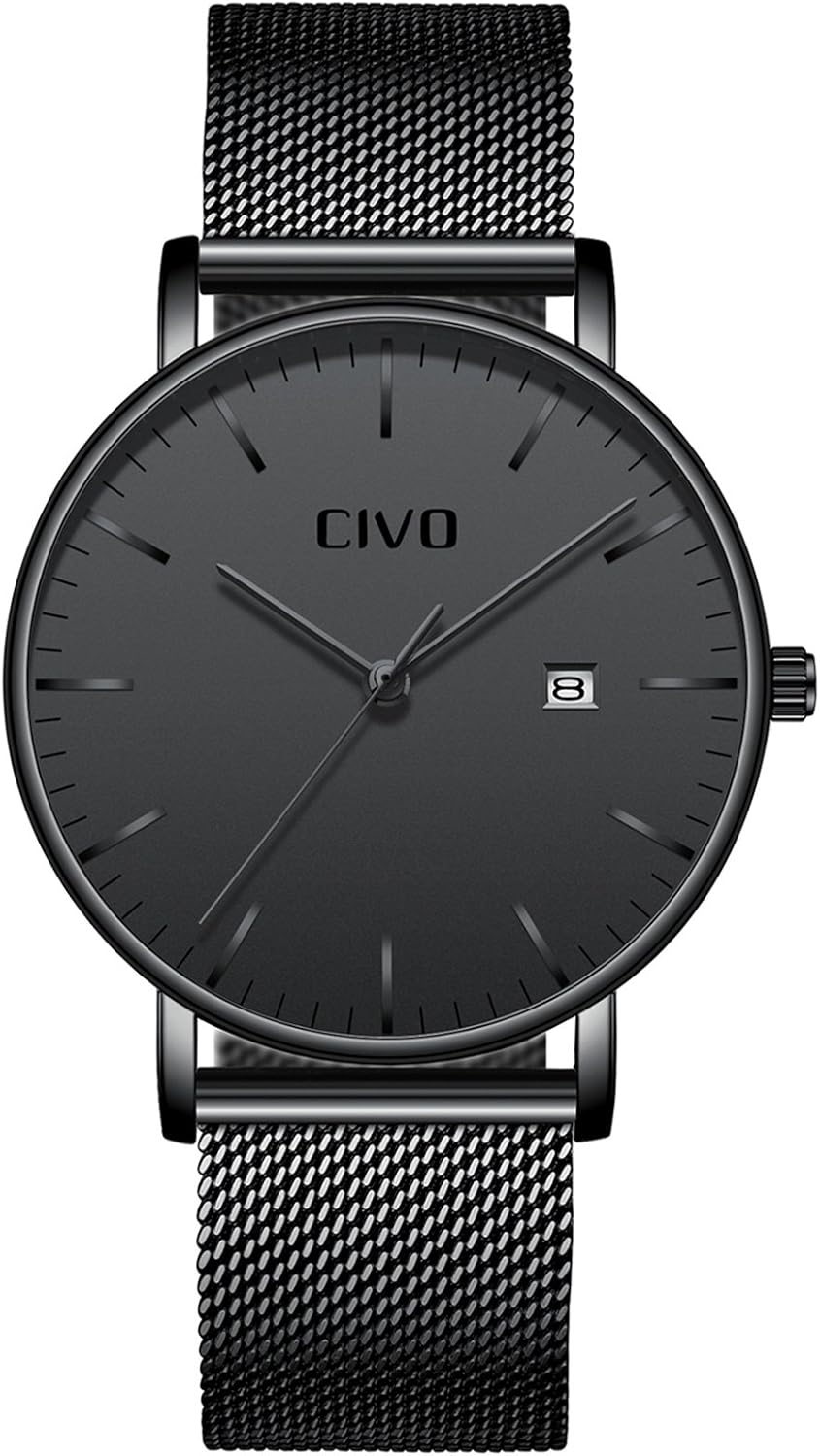 CIVO Relojes para Hombres Ultra Fino Minimalista Reloj de Pulsera ...