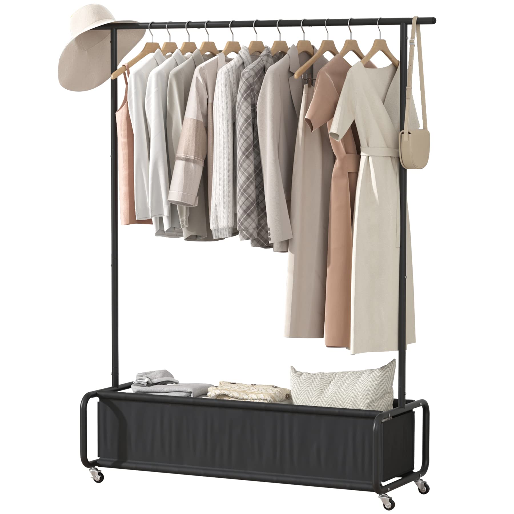 Boeeoan Clothes Rack With Large Storage Bag, Clothes Organizer Stand on ...
