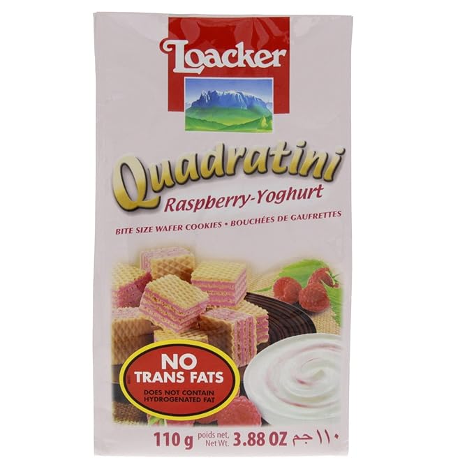 Loacker Quadratini Raspberry Yoghurt Wafer Cookies 110g: Amazon.in ...