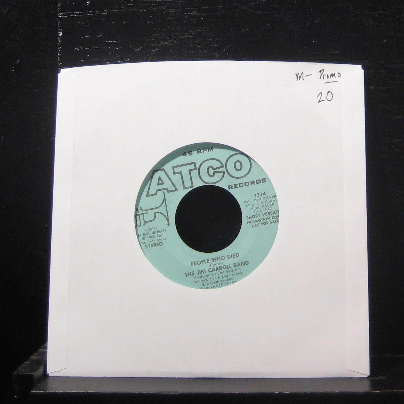 The Jim Carroll Band - The Jim Carroll Band - People Who Died - 7 ...