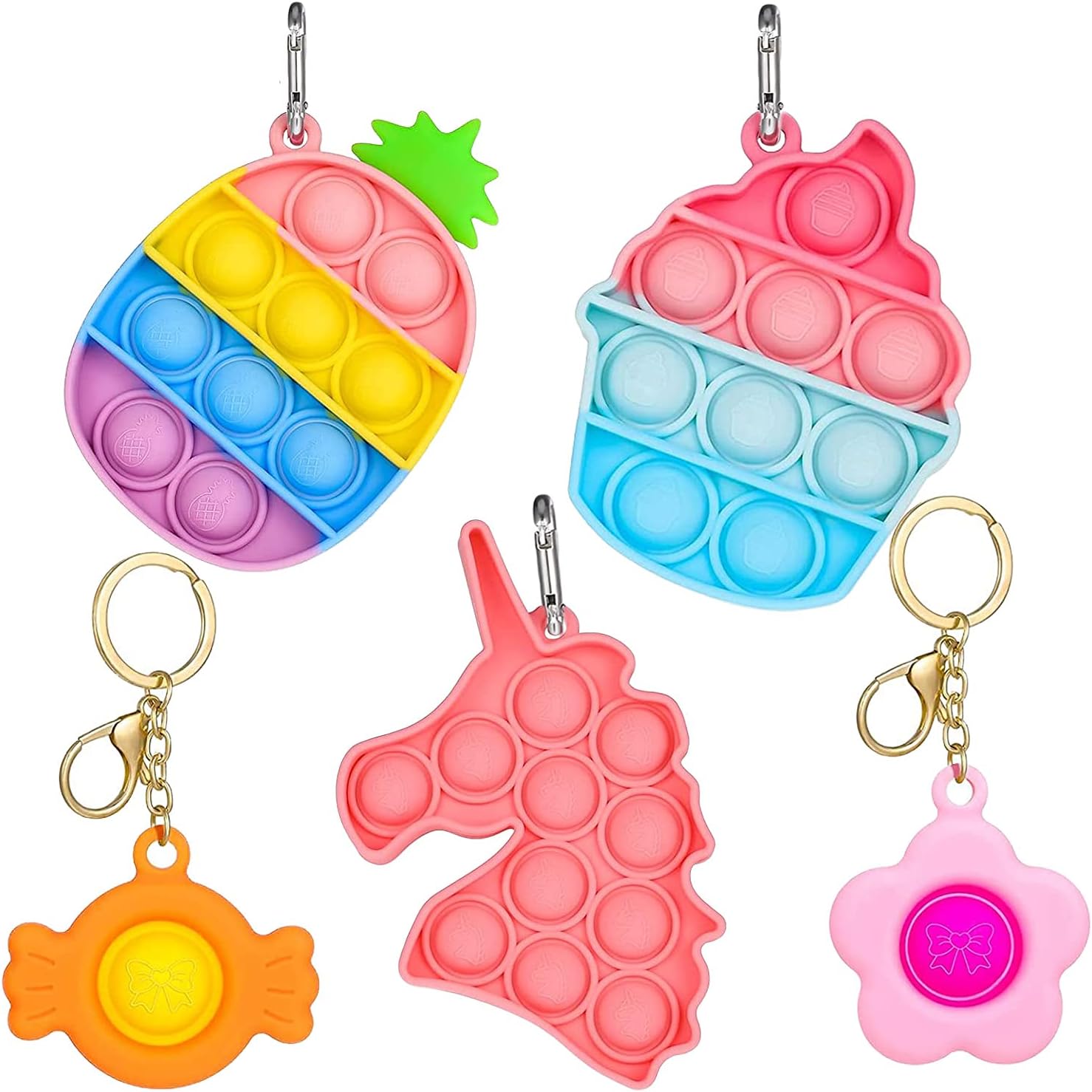 ADAKEL 5 Pieces Push Pop Bubble Fidget Sensory Toy ,Simple Fidget Toy ...