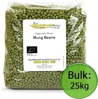 Organic Mung Beans 25kg Bulk: Amazon.co.uk: Grocery