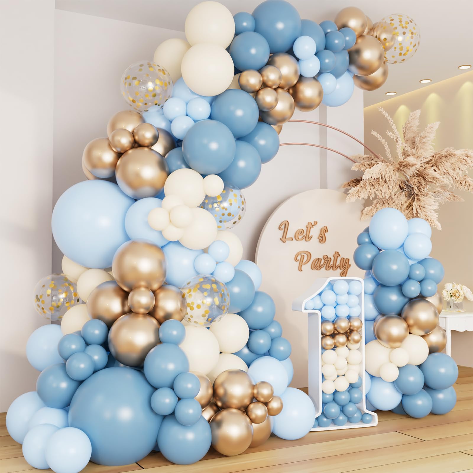 DBKL Dusty Baby Blue Balloon Arch Garland Kit, Different Sizes 18 12 10 5 inch Pastel Baby Blue ...