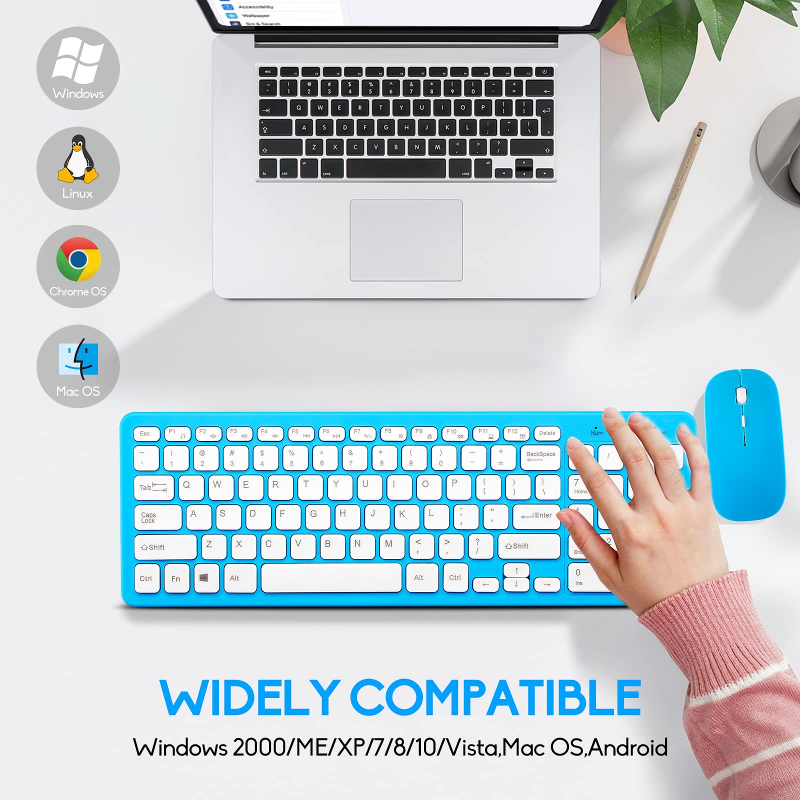 Mua Wireless Keyboard and Mouse Combo, Compact Wireless Keyboard and ...